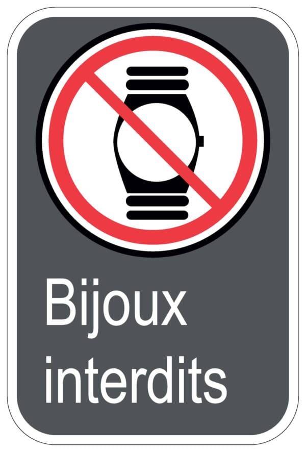 Panneaux NORME CSA : Bijoux interdits | Signel Services