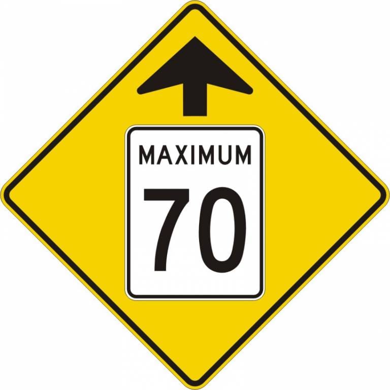 Signal avancé de limite de vitesse - maximum 70 | Signel Services